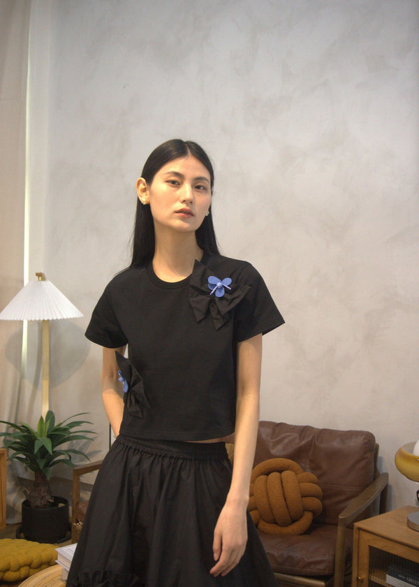 Andrea Flower Embellished Top - Amanda Fashion Gallery