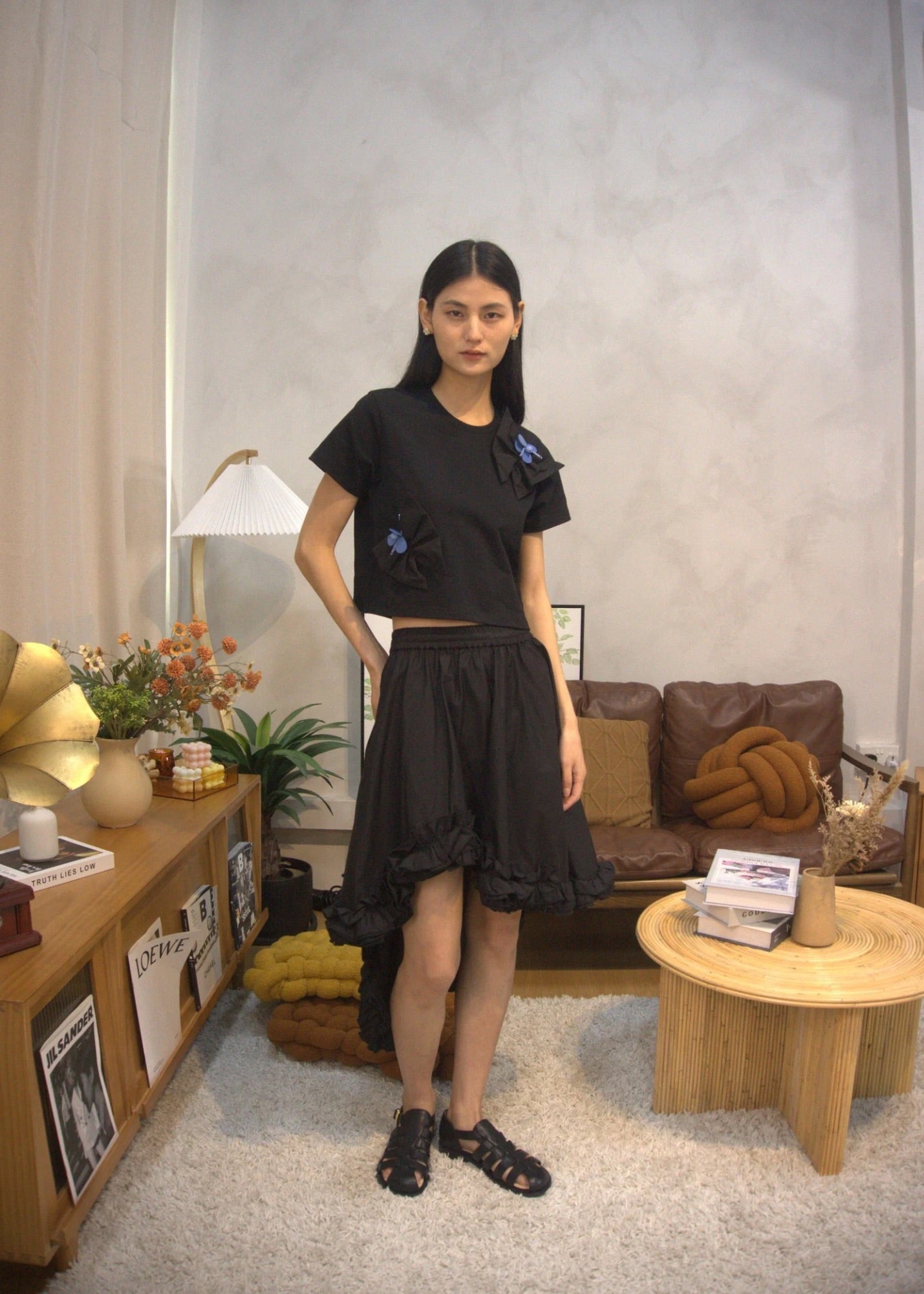 Itzel Asymmetrical Ruffle Hem Skirt – Amanda Fashion Gallery